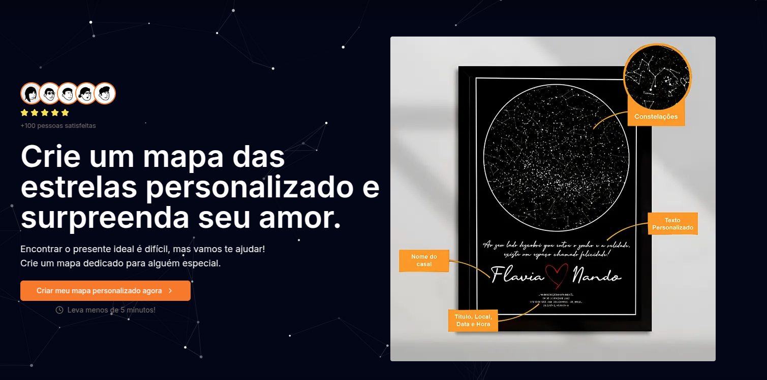 Sky Memory - Mapa das Estrelas Personalizado